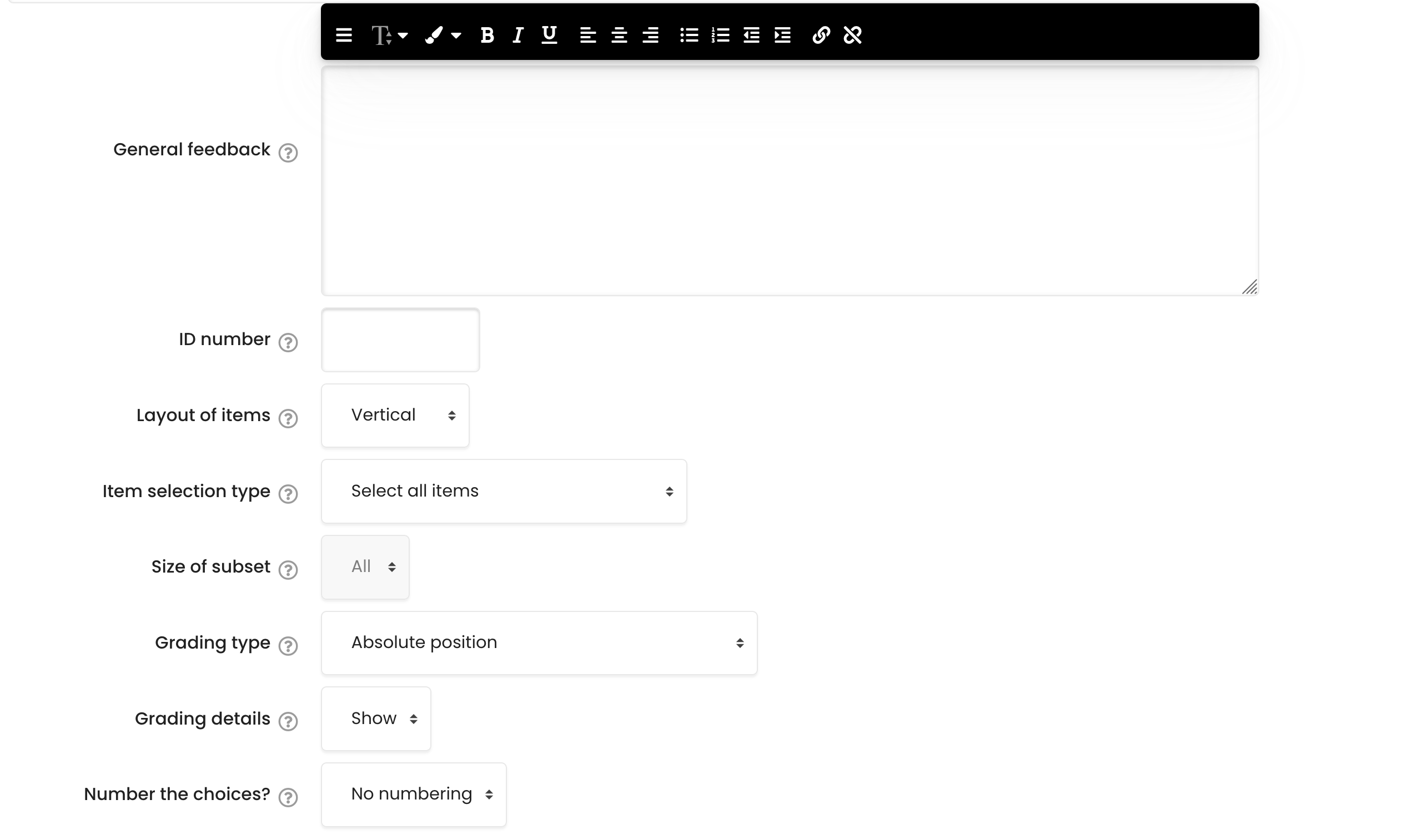 Ordering question type - Knowledge Base