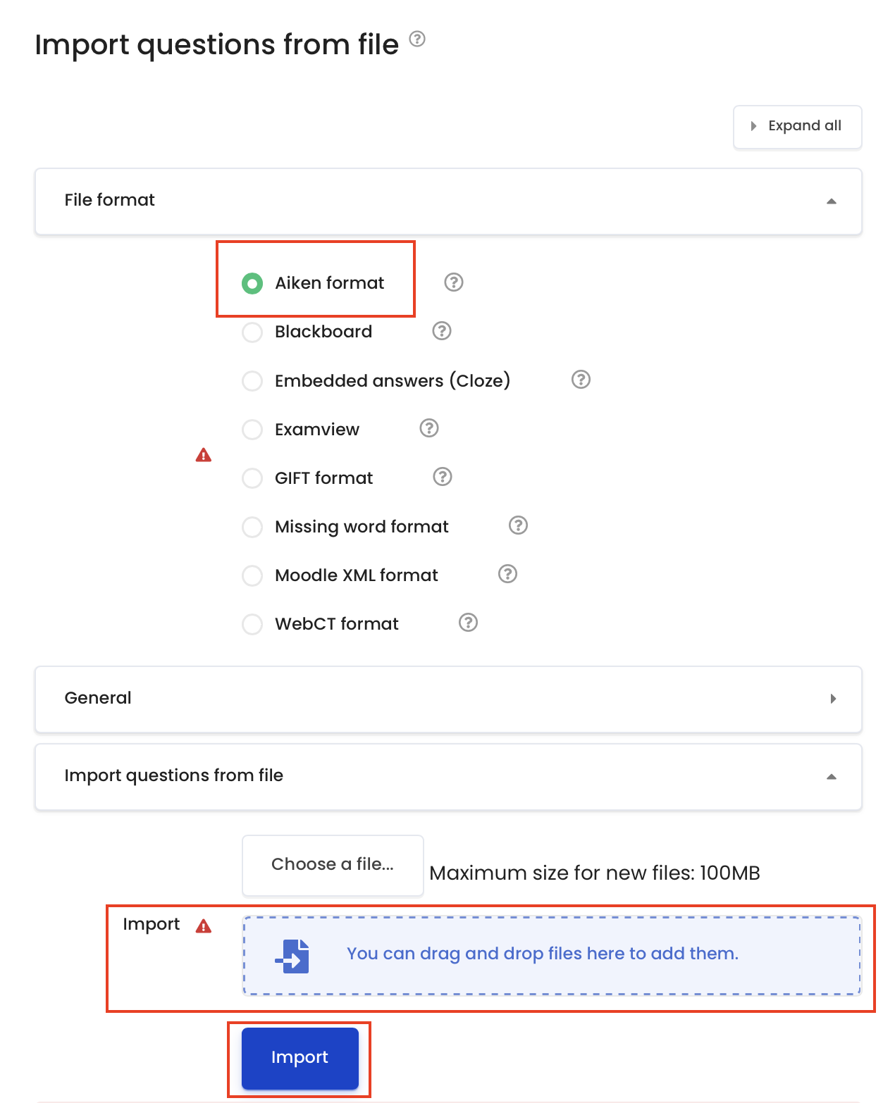 Importing questions through Aiken format - Knowledge Base Importing questions through Aiken format - Knowledge Base