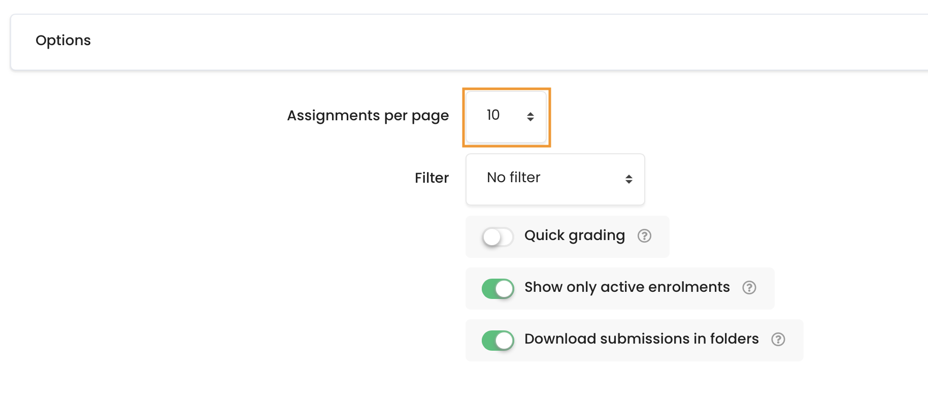 Filtering student submissions - Knowledge Base